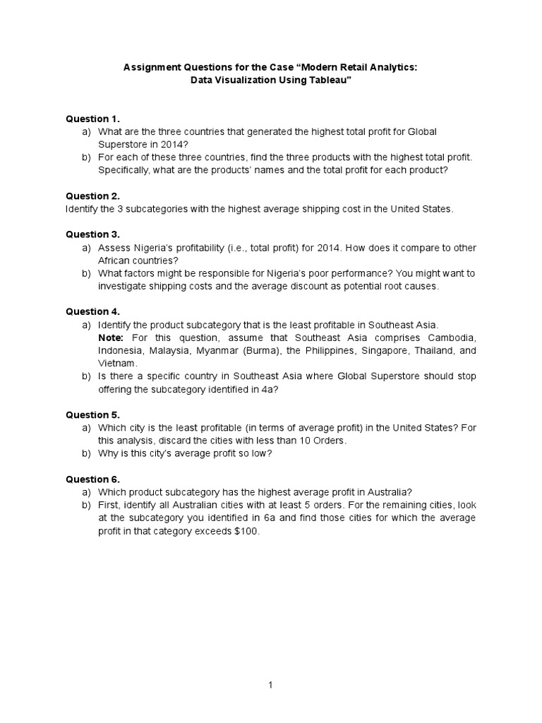 Tableau Assignment | PDF