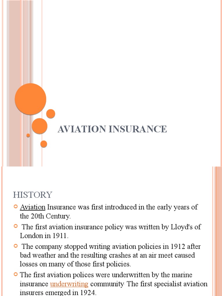 Aviation Insurance Overview and History | PDF | Liability Insurance ...