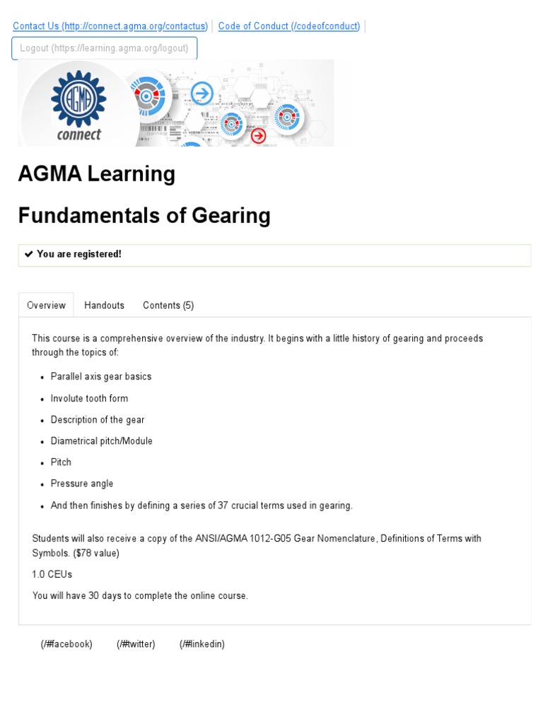Fundamentals of Gearing Course | PDF