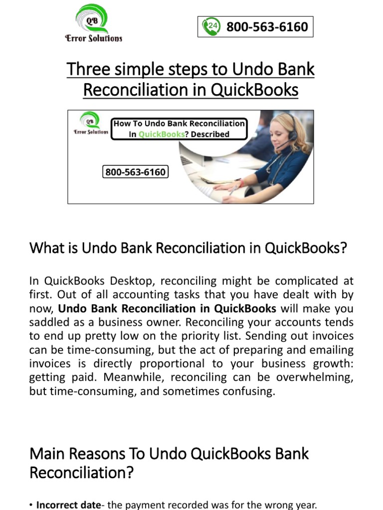 A Complete Guide On How To Undo Bank Reconciliation in QuickBooks | PDF ...