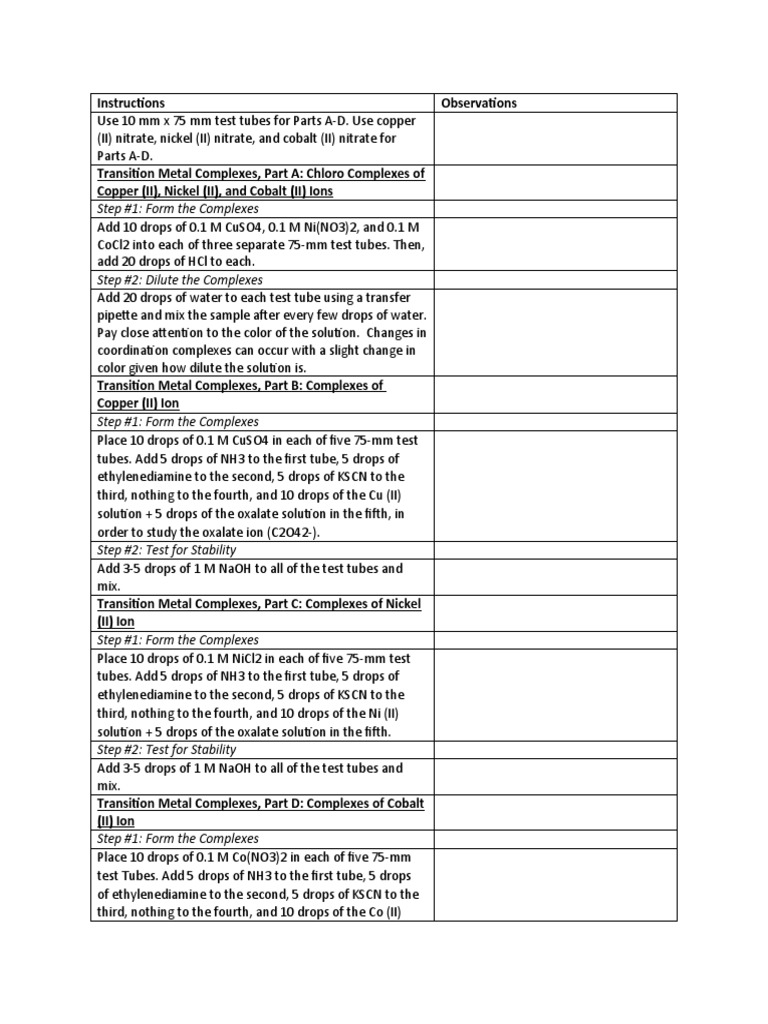 Exp 6 PreLab | PDF | Coordination Complex | Chemical Substances