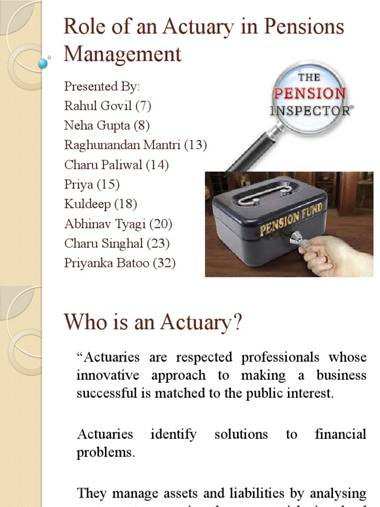 Role of An Actuary in Pensions Management | PDF | Valuation (Finance ...