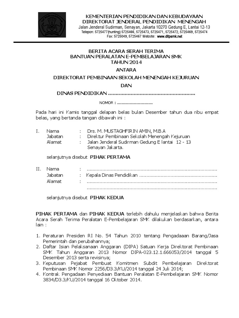 Format Bast SMK Negeri | PDF