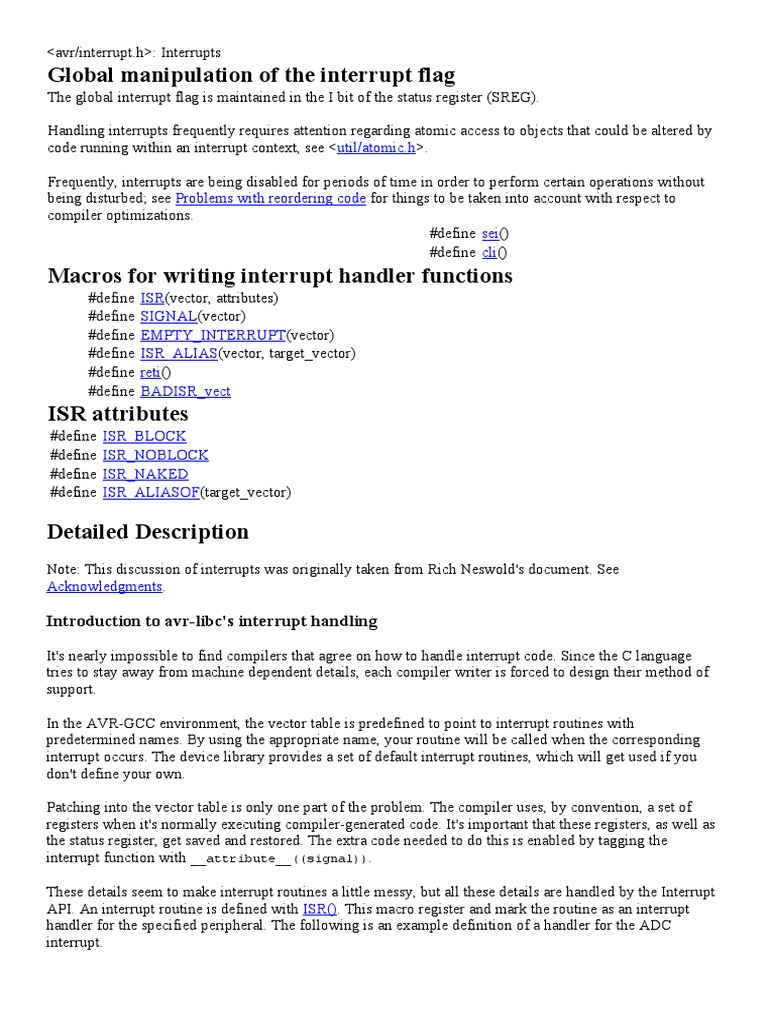 Arduino Interrupciones Manuales | PDF | Subroutine | Macro (Computer Science)