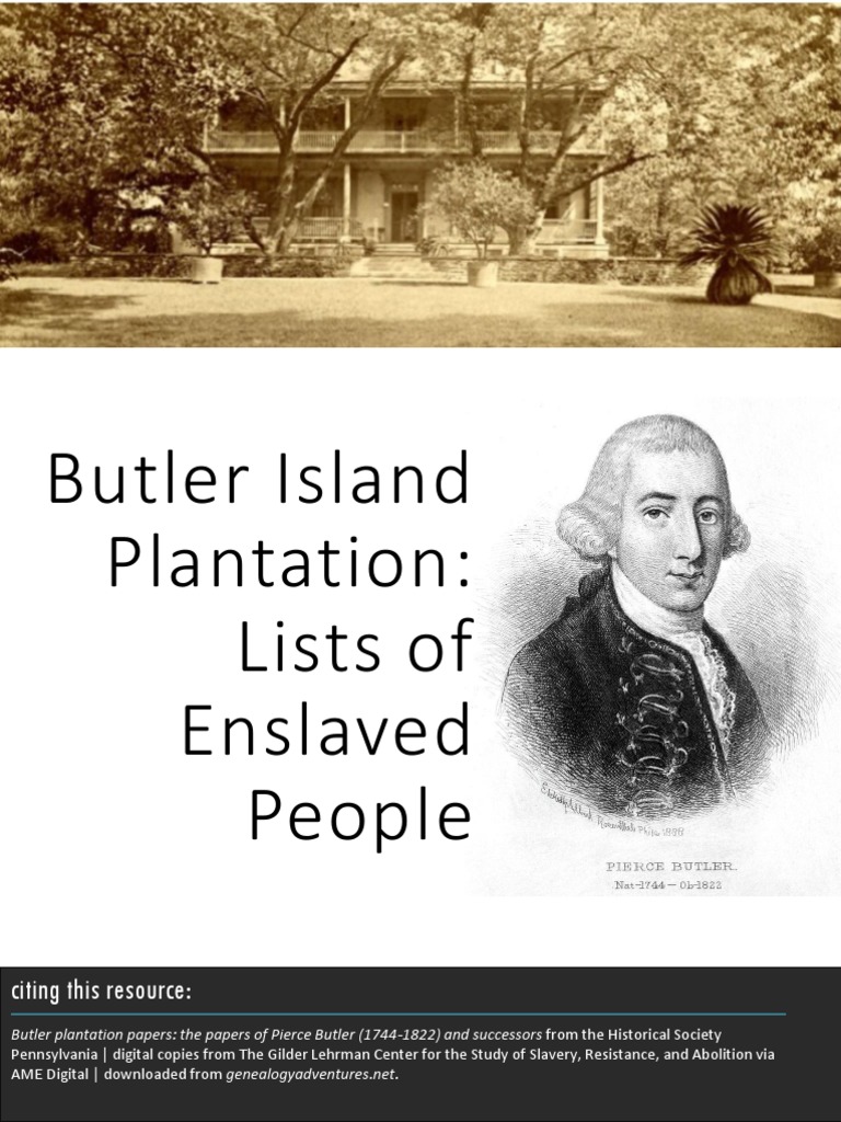 Maj Pierce Butler Lists of Enslaved People PDF | PDF | Human Rights ...
