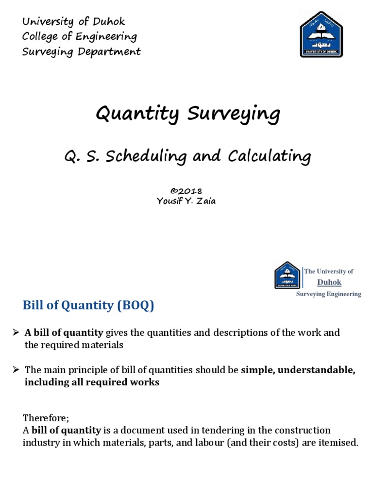 Quantity Surveying - Quantity Surveying PDF | Download Free PDF | Door | Surveying