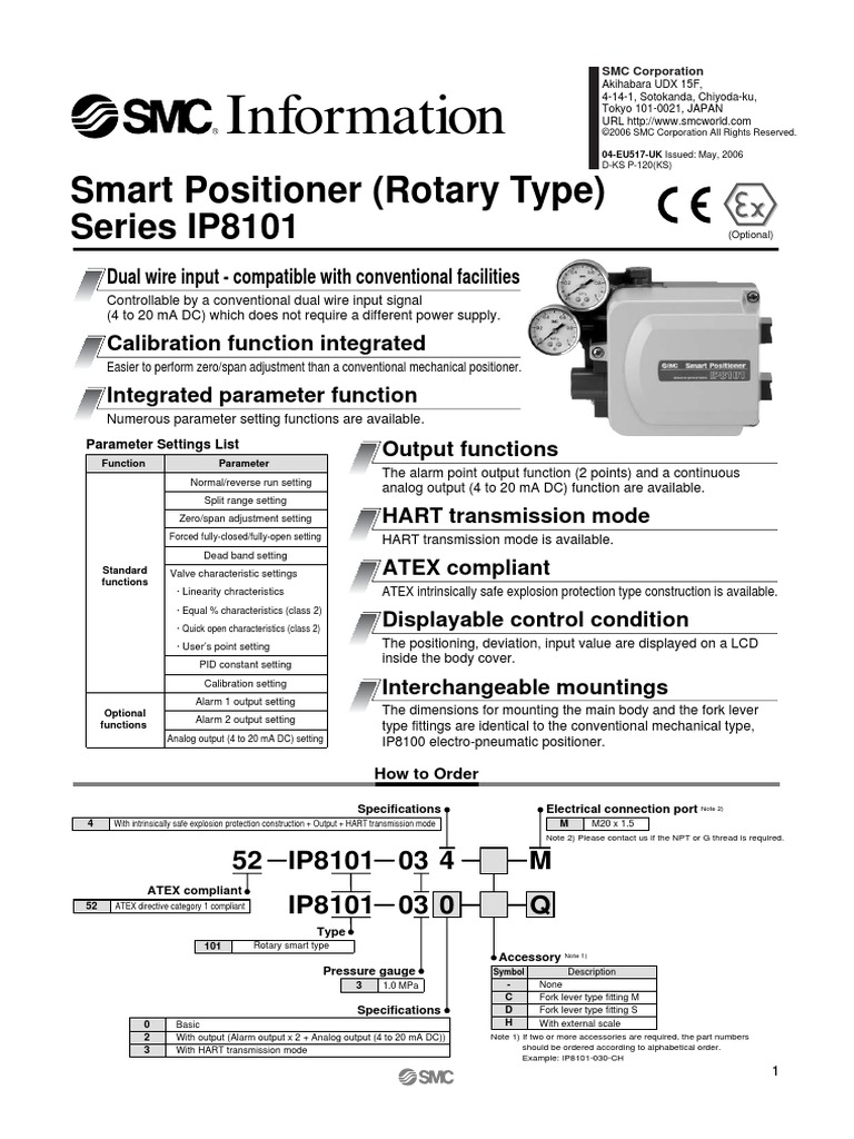 Information: Smart Positioner (Rotary Type) | PDF | Transmission ...