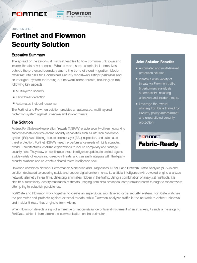 Fortinet and Flowmon Security Solution: Executive Summary | PDF | Security Technology | Crime ...