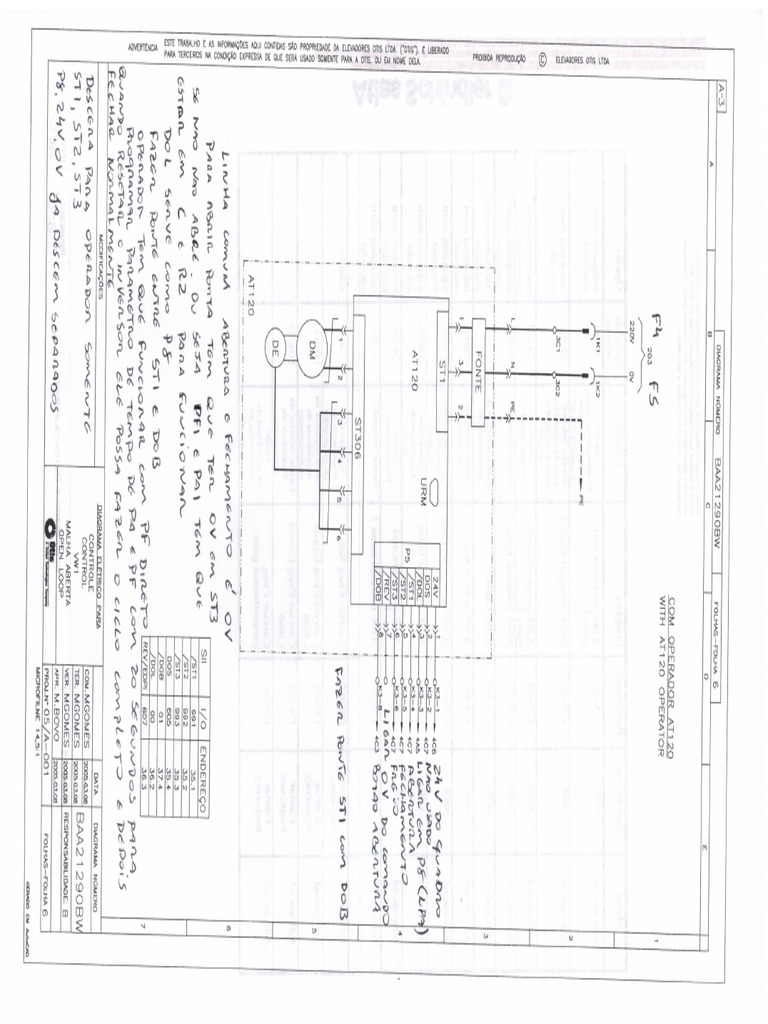 Manual Otis Oper AT120 Esq de Lig-1-1 PDF | PDF