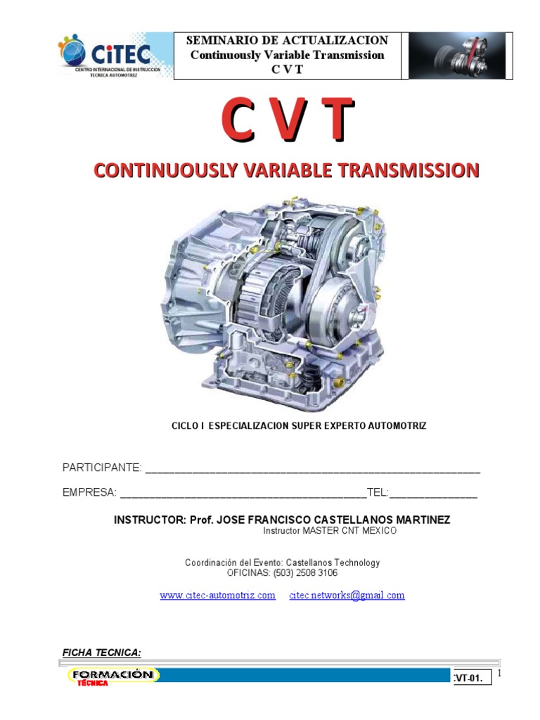 Manual CVT | PDF | Transmisión automática | Transmisión (Mecánica)