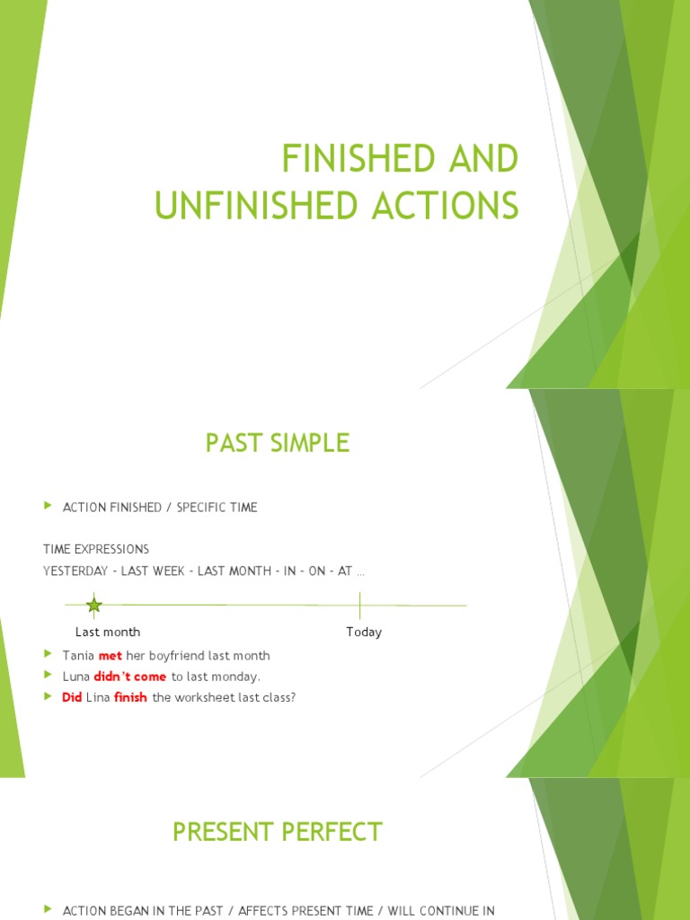 Finished and Unfinished Actions | PDF