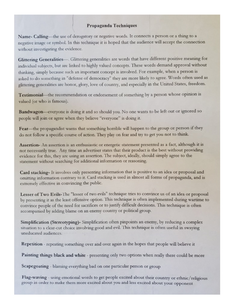 Lesser Of Two Evils Propaganda Examples