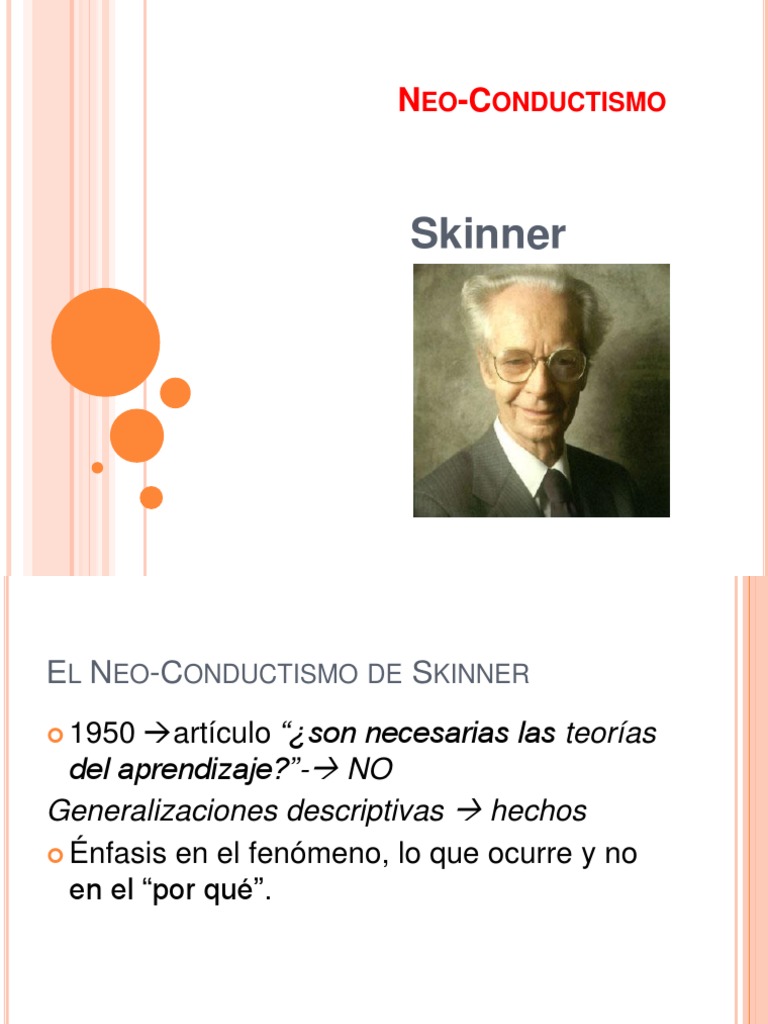 Clase 3 Neo Conductismo Skinner 2014 | PDF | Reforzamiento | Behaviorismo