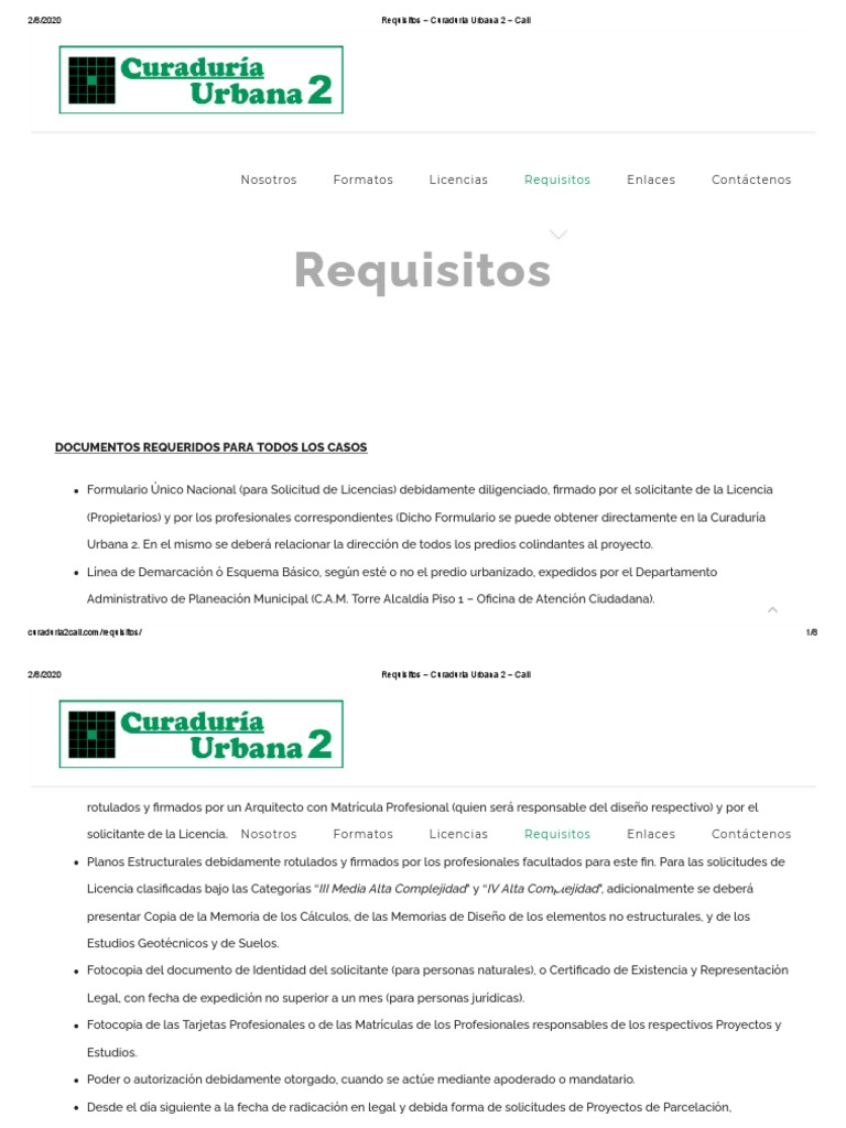 ANEXO 3.requisitos - Curaduria Urbana 2 - Cali | PDF | Arquitecto | Science