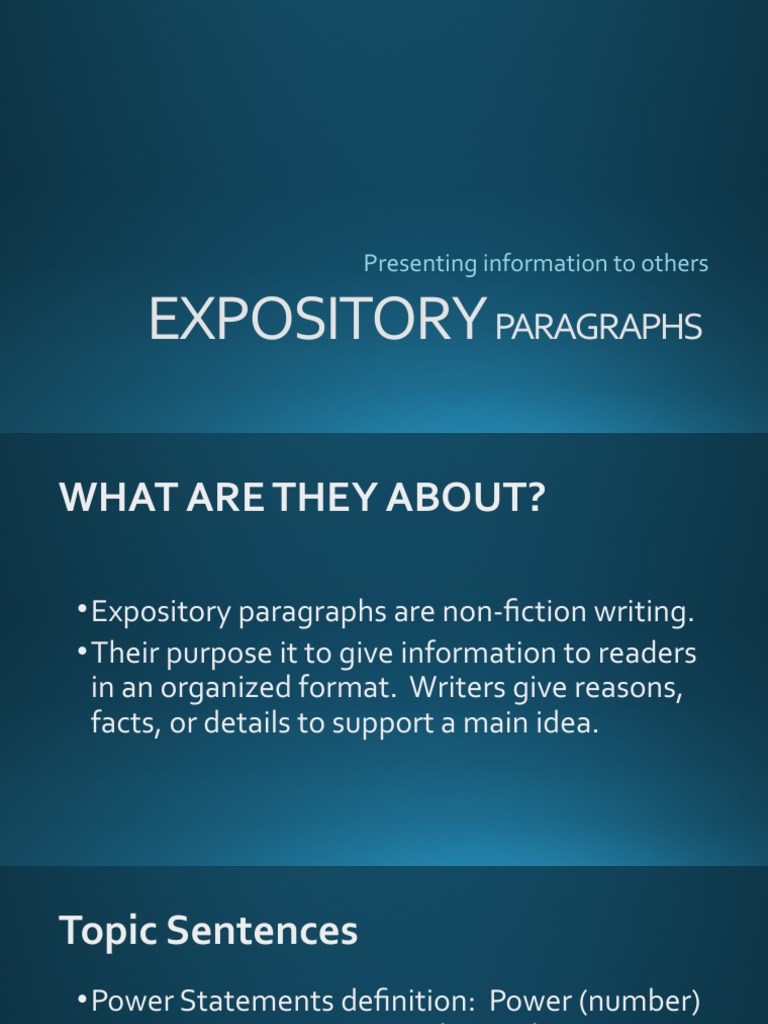 Understanding Expository Paragraphs | PDF