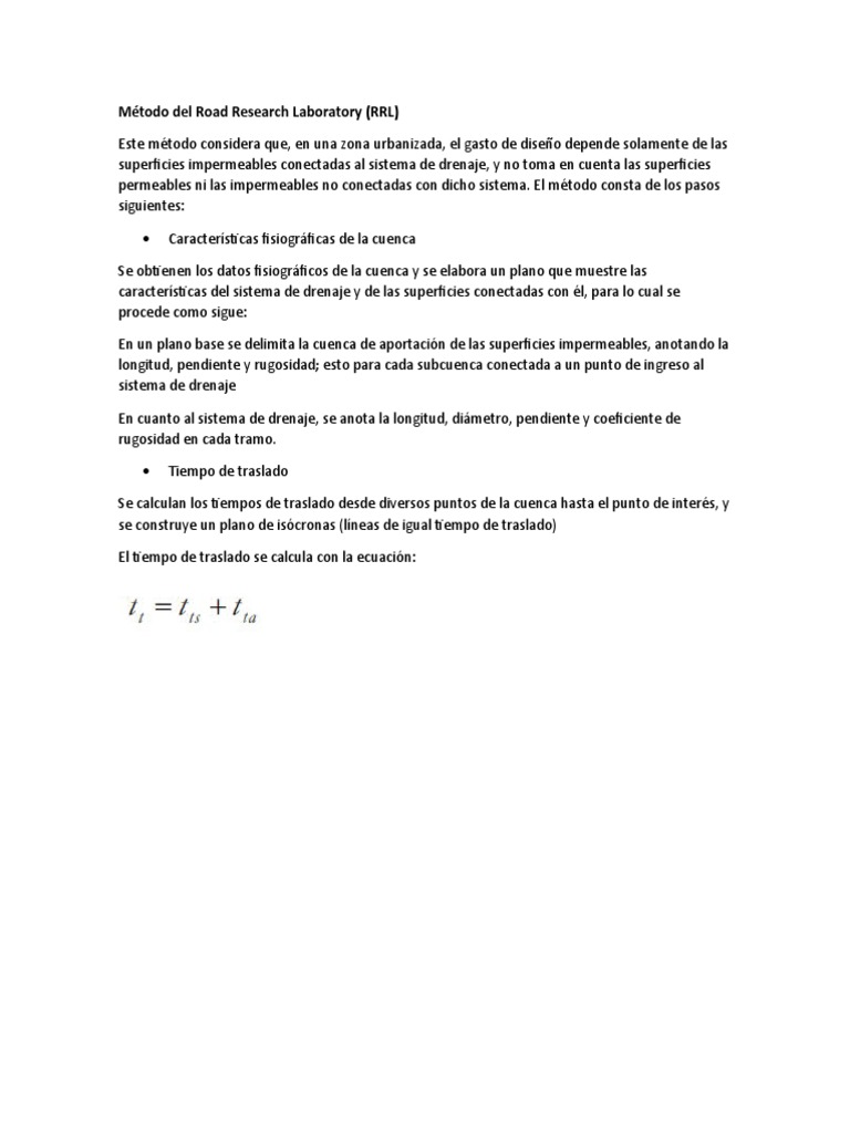 Método del Road Research Laboratory | PDF