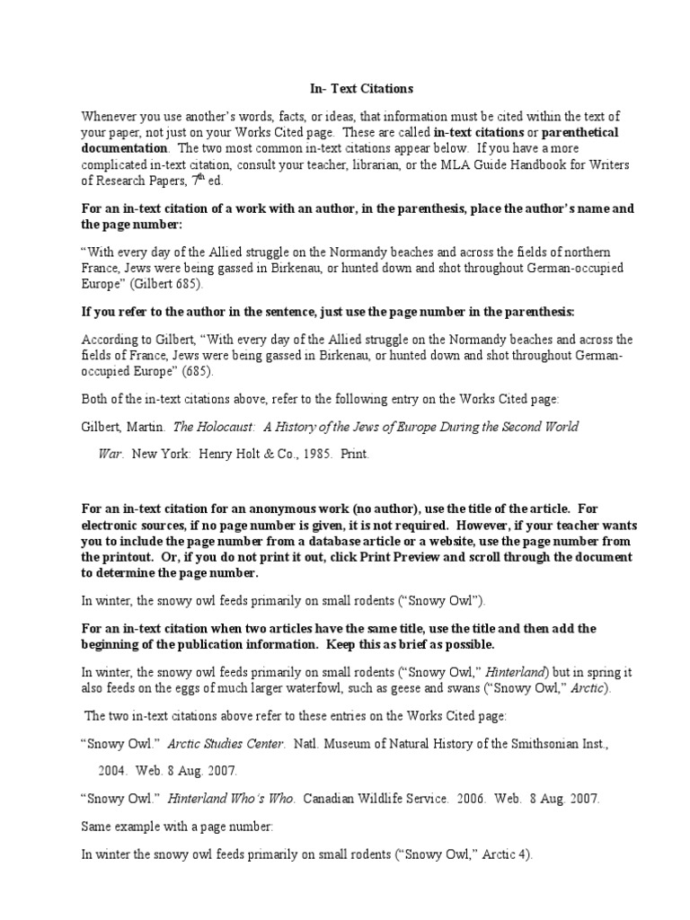 In Text Citations | PDF | Ethnoreligious Groups | Citation