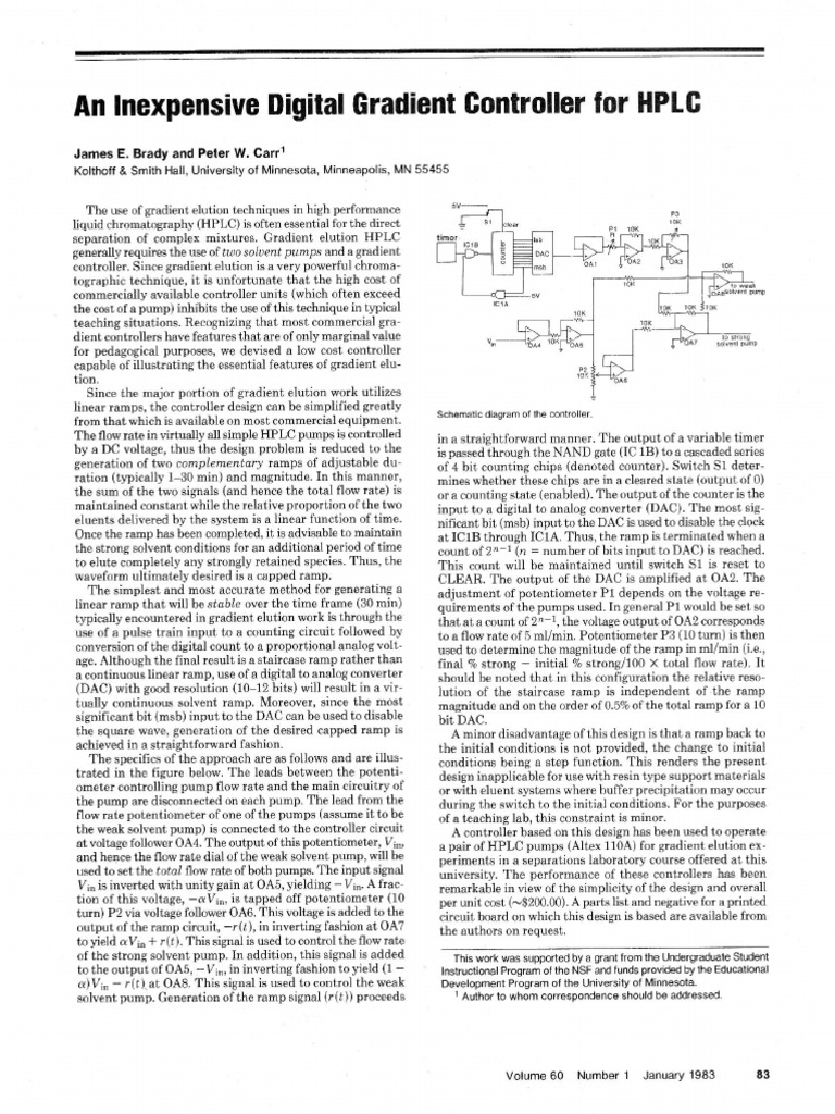 An Inexpensive Digital Gradient Controller For HPLC | PDF | High ...