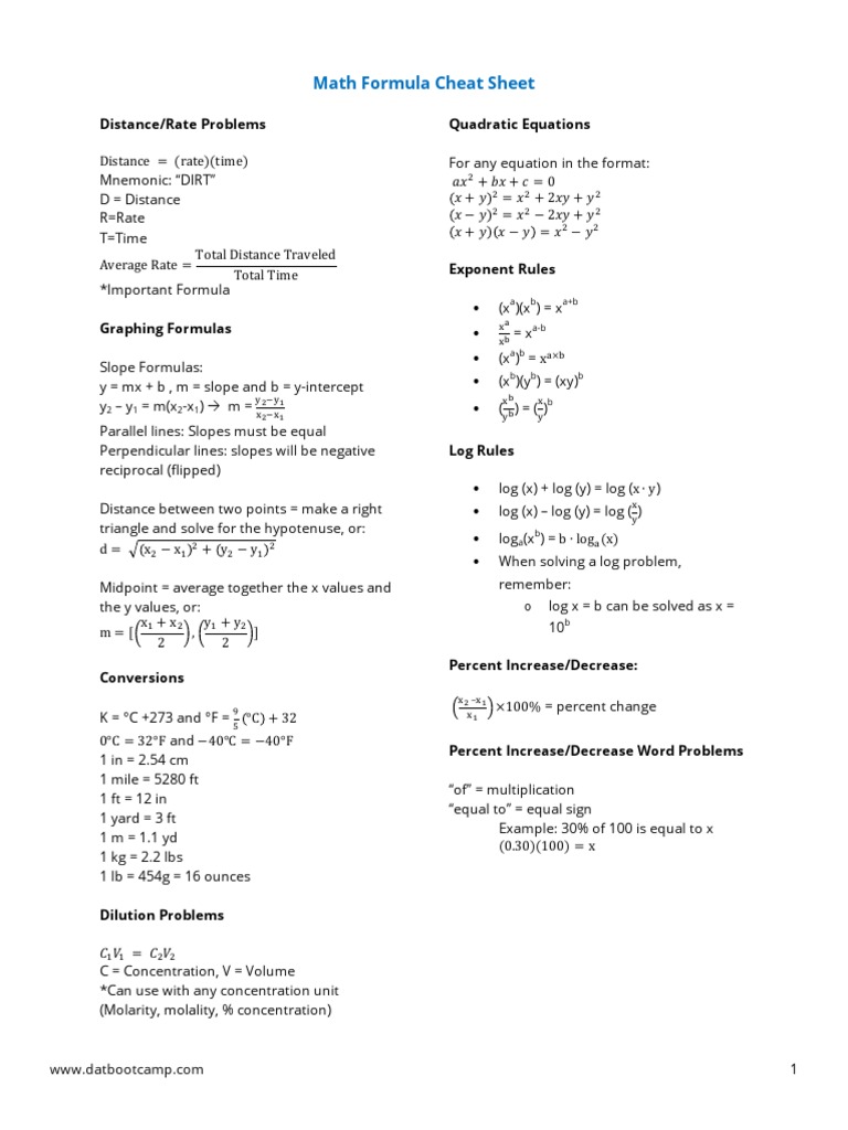 QR Formula Sheet PDF | Download Free PDF | Geometry | Teaching Mathematics