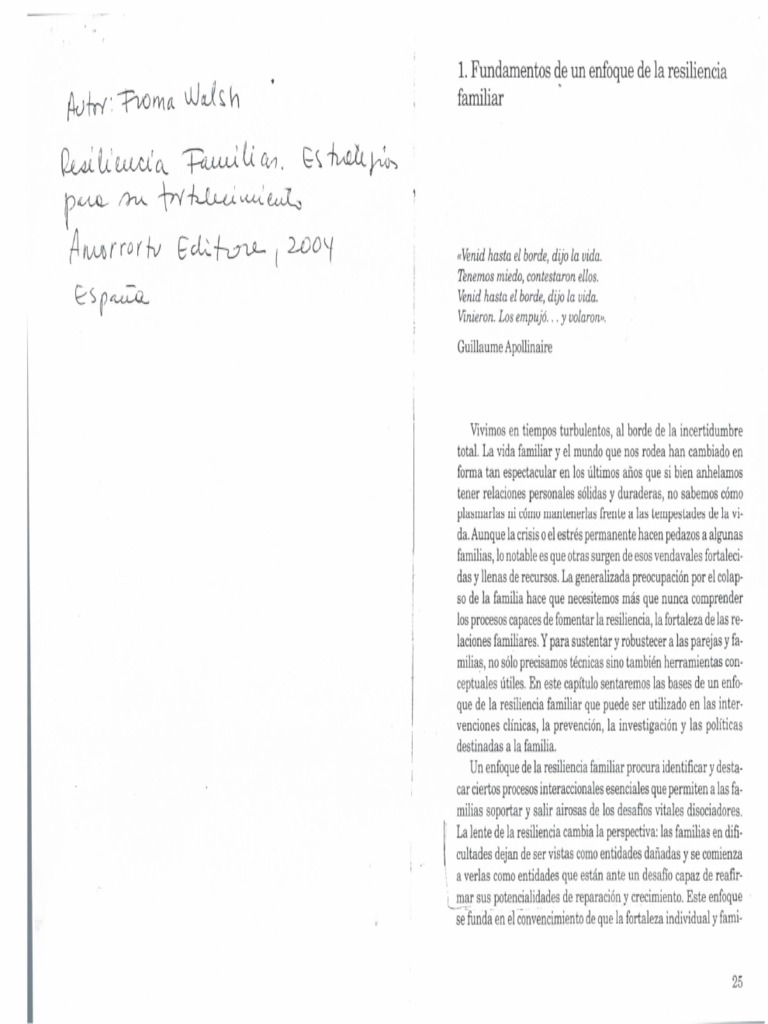 Resiliencia Froma Walsh | PDF | Resiliencia psicológica | Adultos