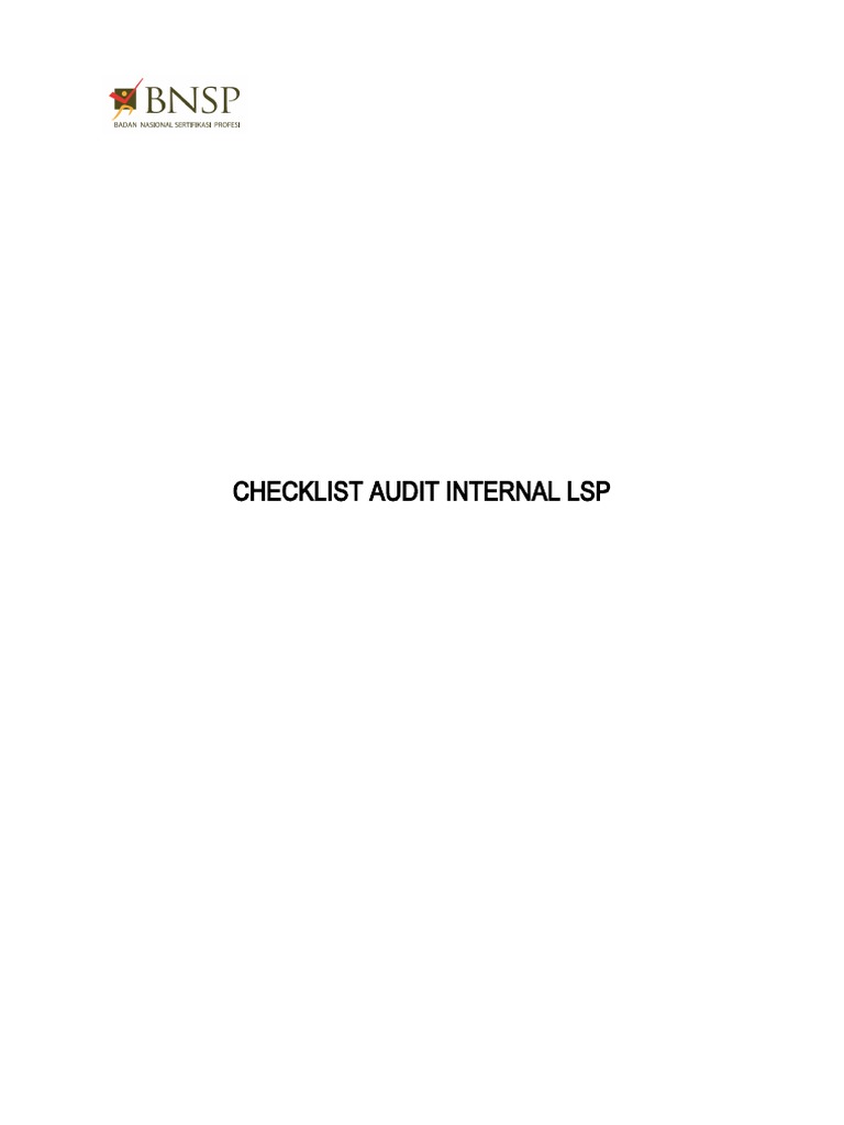 Checklist Audit Internal LSP Jombang | PDF