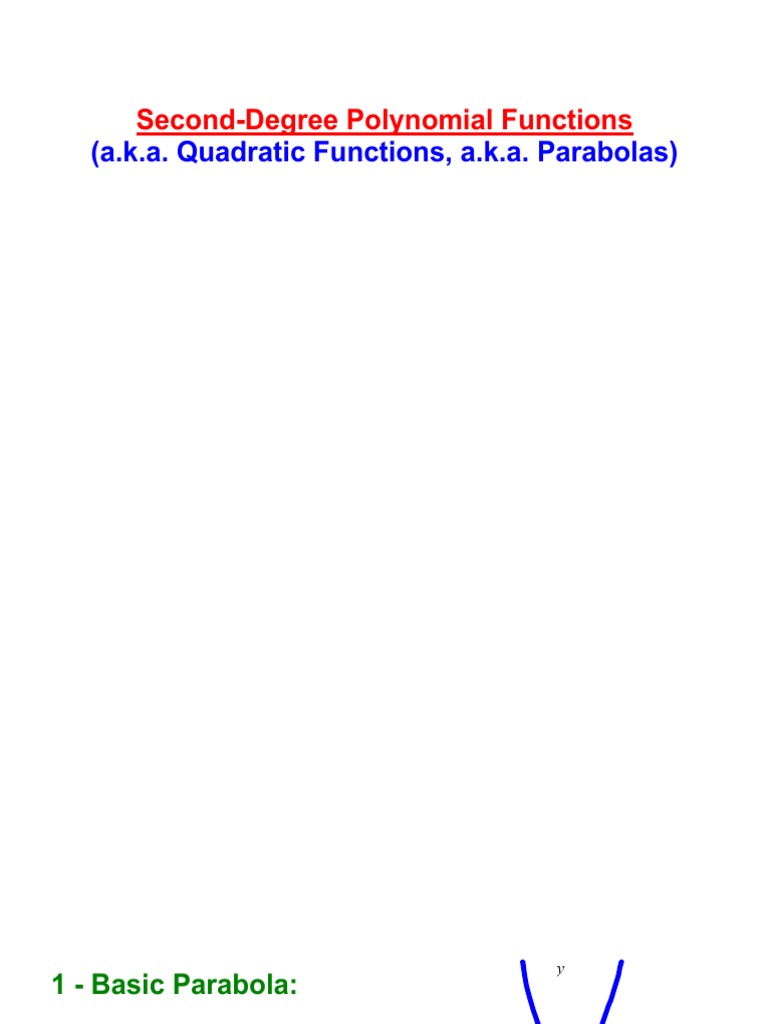 Second Degree Function Notes | PDF | Maxima And Minima | Theoretical ...
