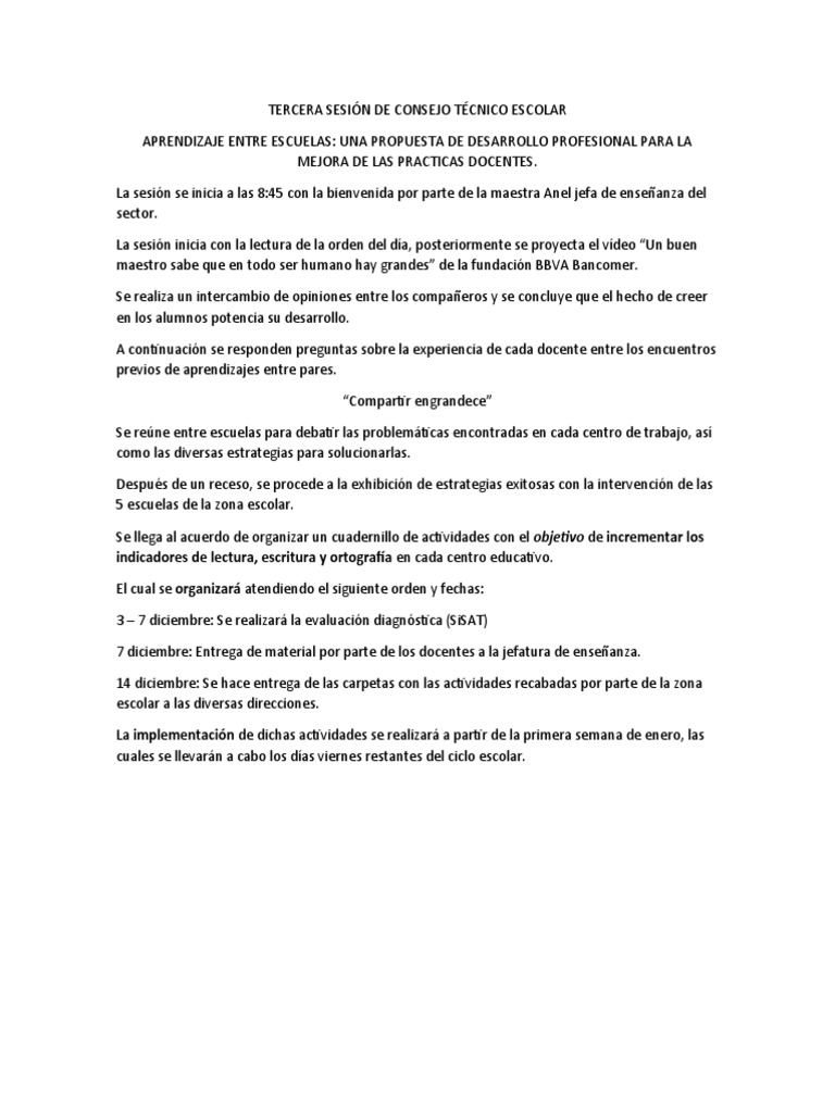 Bitacora Cte Tercera Sesion | PDF