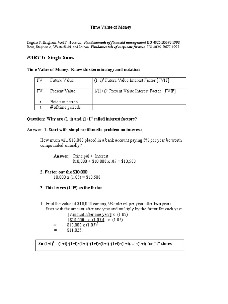 Time Value of Money | PDF | Present Value | Time Value Of Money