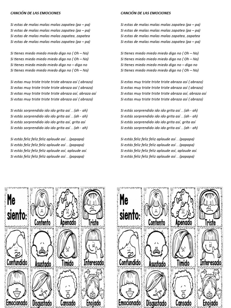 Canción de las emociones infantiles | PDF | Estudios de idiomas extranjeros