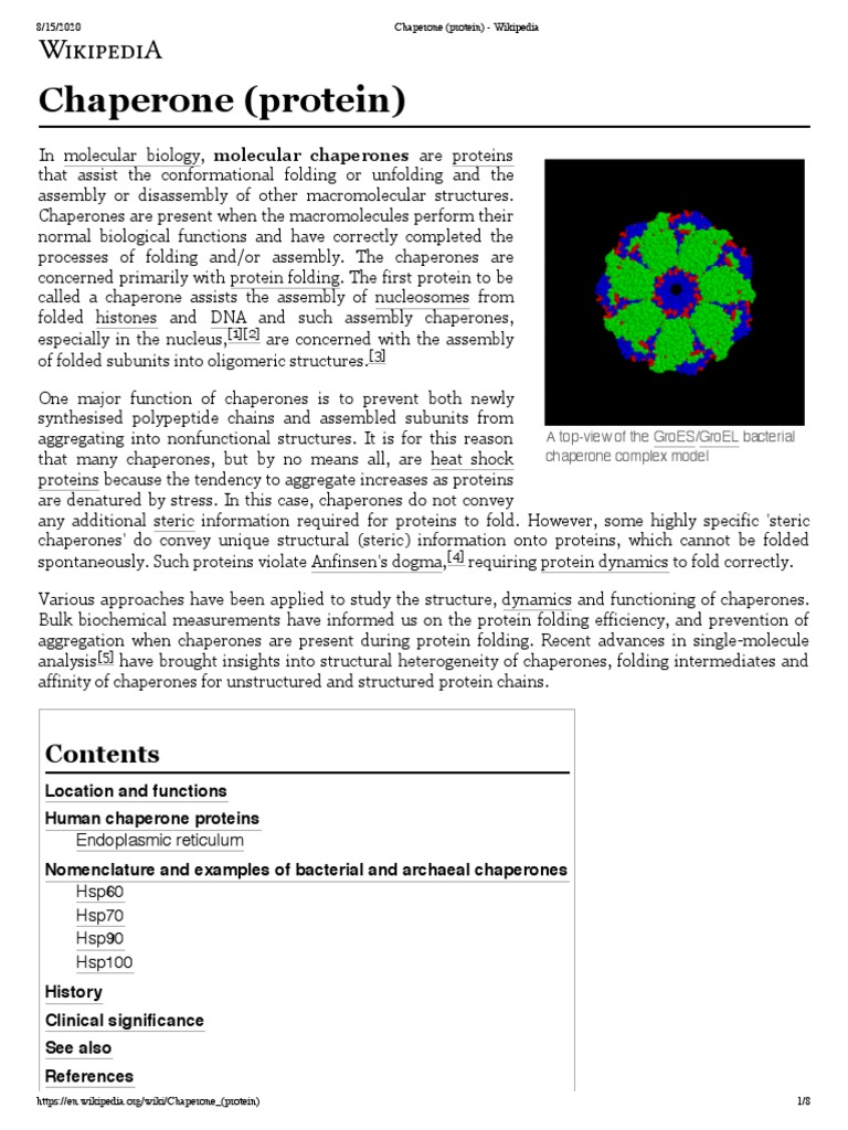 Chaperone (Protein) Family PDF | PDF | Chaperone (Protein) | Macromolecules