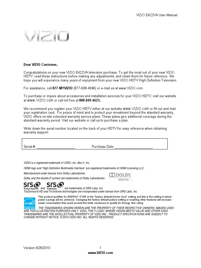 Vizio TV | PDF | Set Top Box | Hdmi