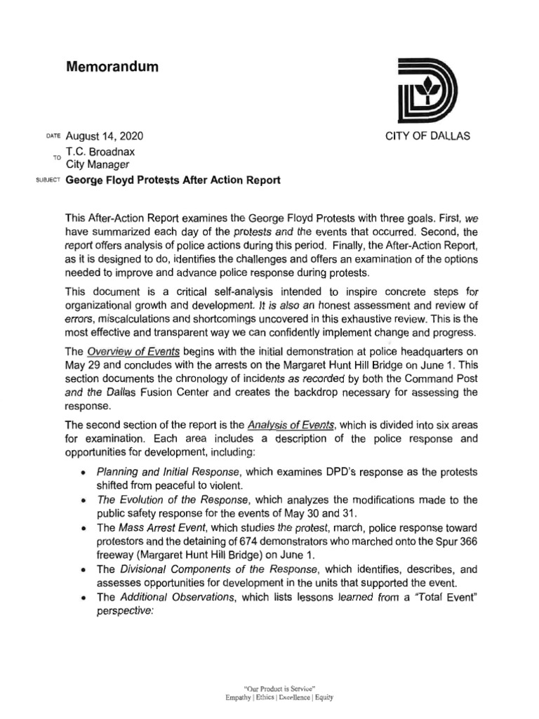 Dallas Police Department Final After Action Report | PDF | Swat | Police