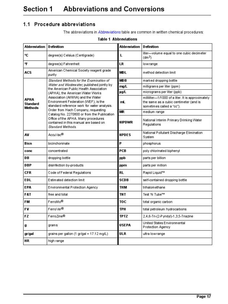 1.1 Procedure Abbreviations: The Abbreviations in Table Are Common in ...