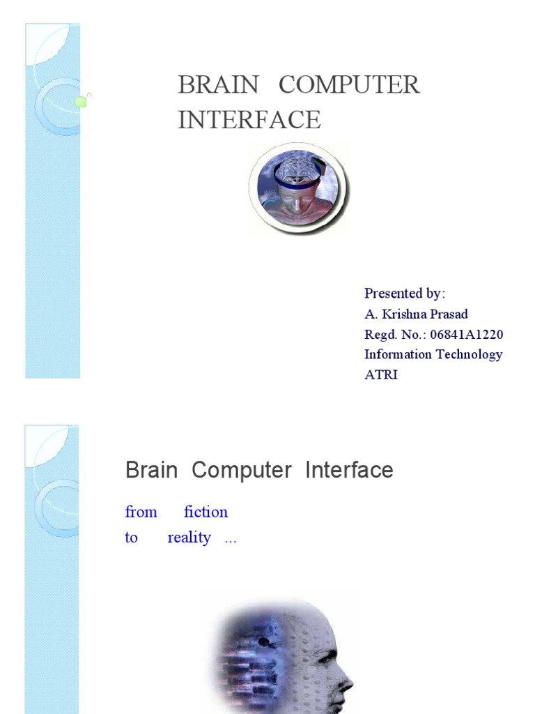 Brain Computer Interface: Presented by | PDF | Electroencephalography | Brain