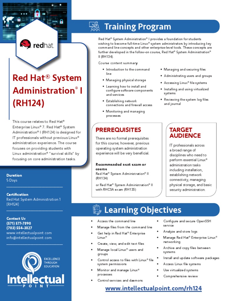 Red Hat® System Administration I (RH124) : Training Program | PDF | System Administrator | Linux