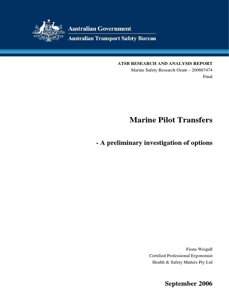 Marine Pilot Transfers: - A Preliminary Investigation of Options | PDF ...