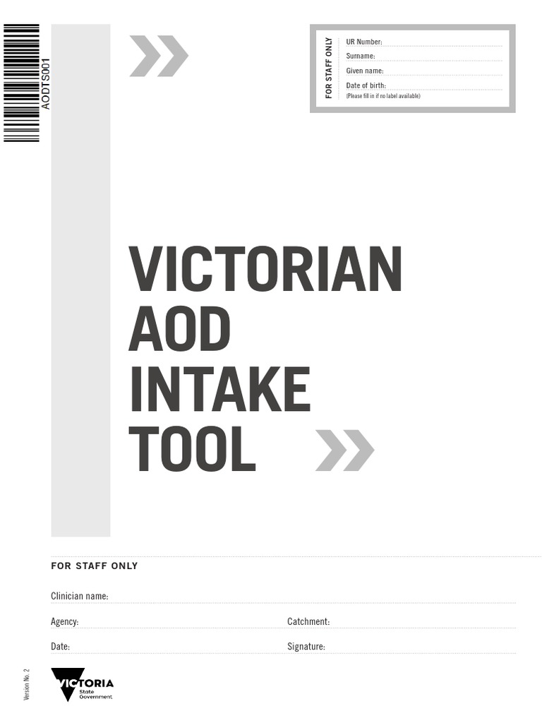 Victorian AOD Intake Tool | Download Free PDF | Substance Abuse ...