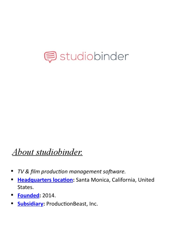 Studiobinder Presentation | PDF | Business