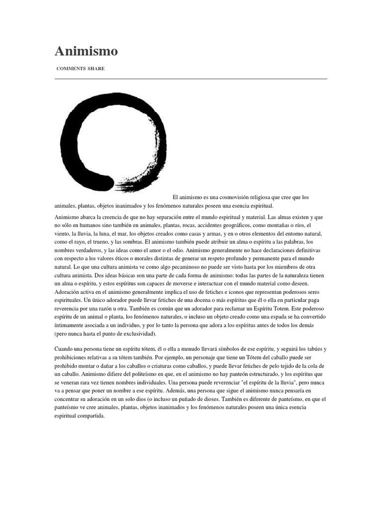Animismo | PDF | Alma | Religión y creencia