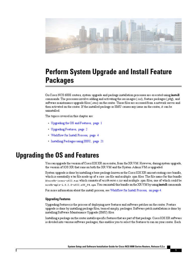 Perform System Upgrade and Install Feature On NCS 6000 Cisco | PDF ...