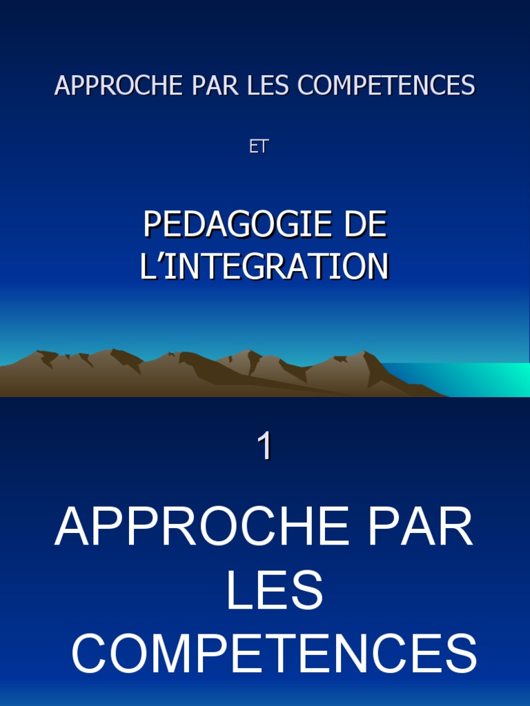 APPROCHE PAR LES COMPETENCES PW Ok | PDF | Compétence (Ressources ...