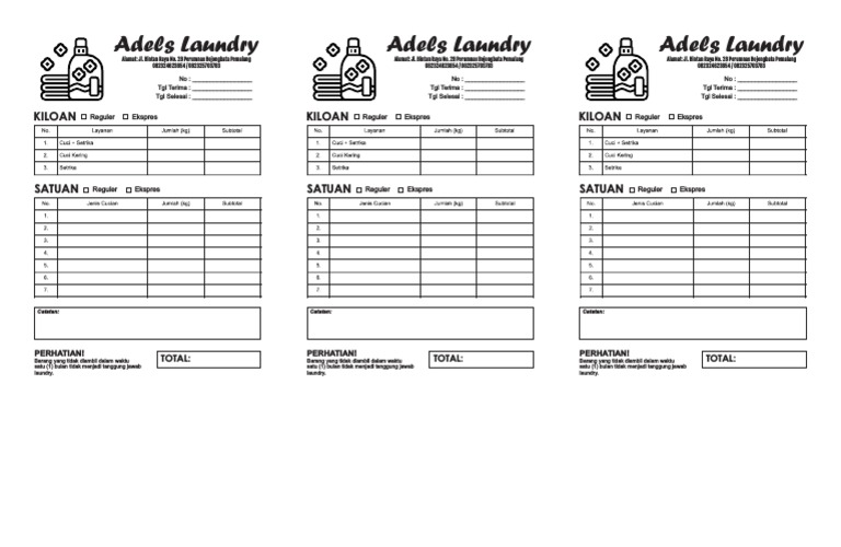 Nota Laundry | PDF