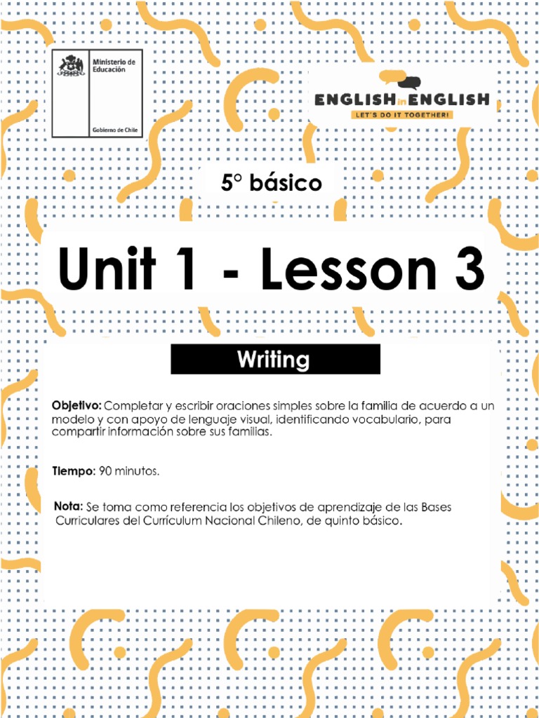 G6 - Unit 1 Lesson 3 - Writing | PDF | Idiomas | Familia