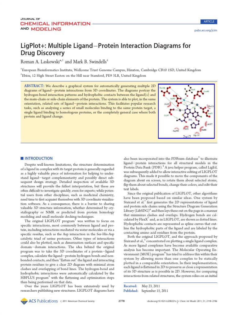 LigPlot Multiple LiganProtein Interaction Diagrams For | PDF | Sequence ...