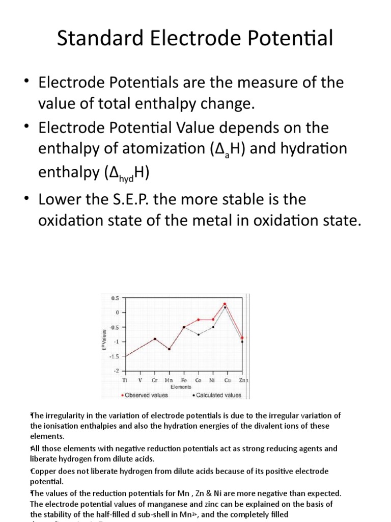 Standard Electrode Potential | PDF