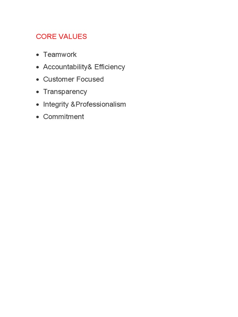 Core Values | PDF