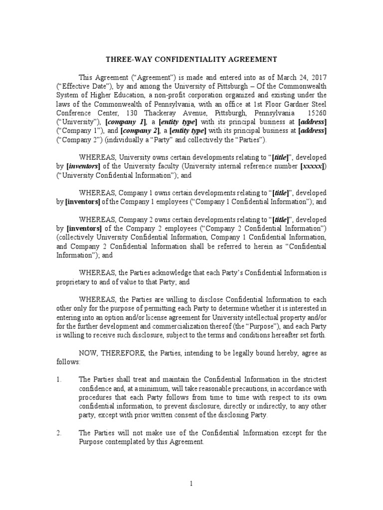 Tripartite NDA | PDF | Non Disclosure Agreement | Confidentiality