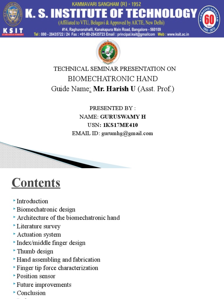 Biomechatronic Hand Design Overview | PDF | Prosthesis | Finger