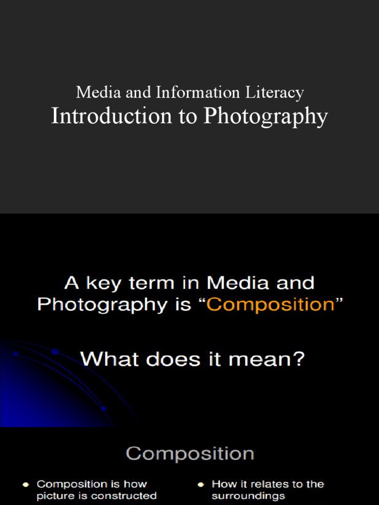 Media and Information Literacy: Introduction To Photography | PDF