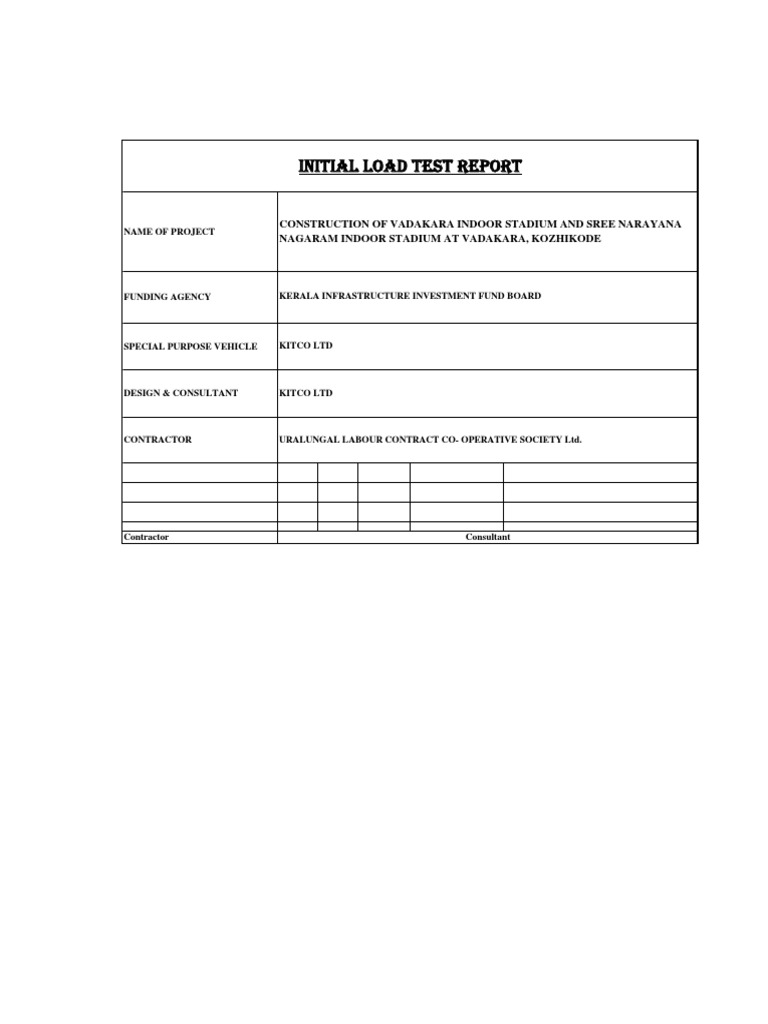 Initial Load Test Report | PDF | Deep Foundation | Beam (Structure)